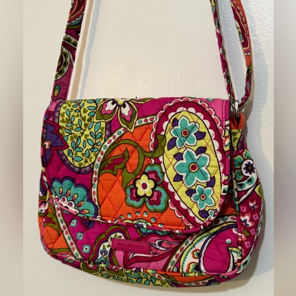 Vera Bradley | Bags | Vera Bradley Pink Swirls Small Flap Crossbody Bag ...